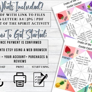 Fruit of the Spirit Cootie Catcher: Sunday School Bible Game (PDF) - Etsy