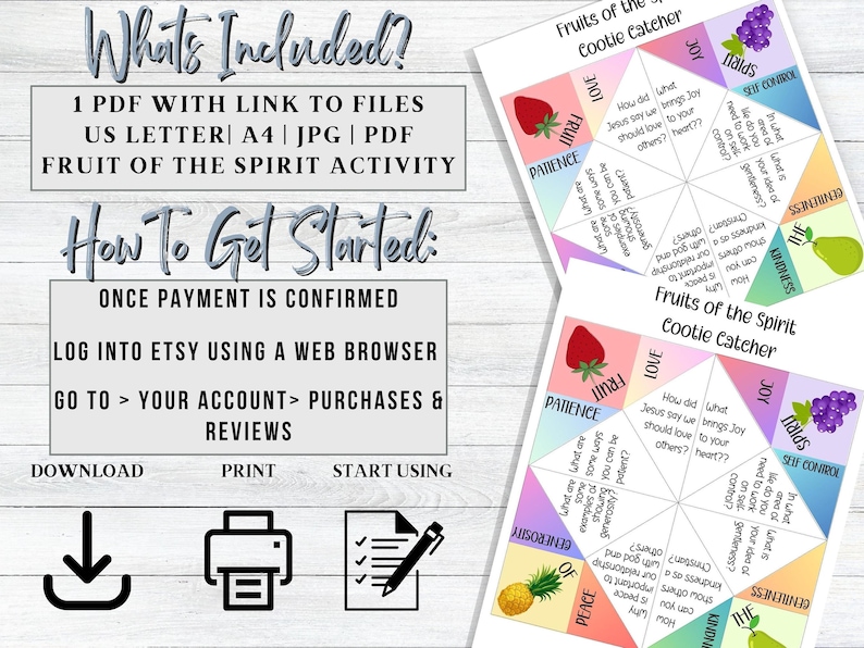 Fruit of the Spirit Cootie Catcher Sunday School Bible Activity ...