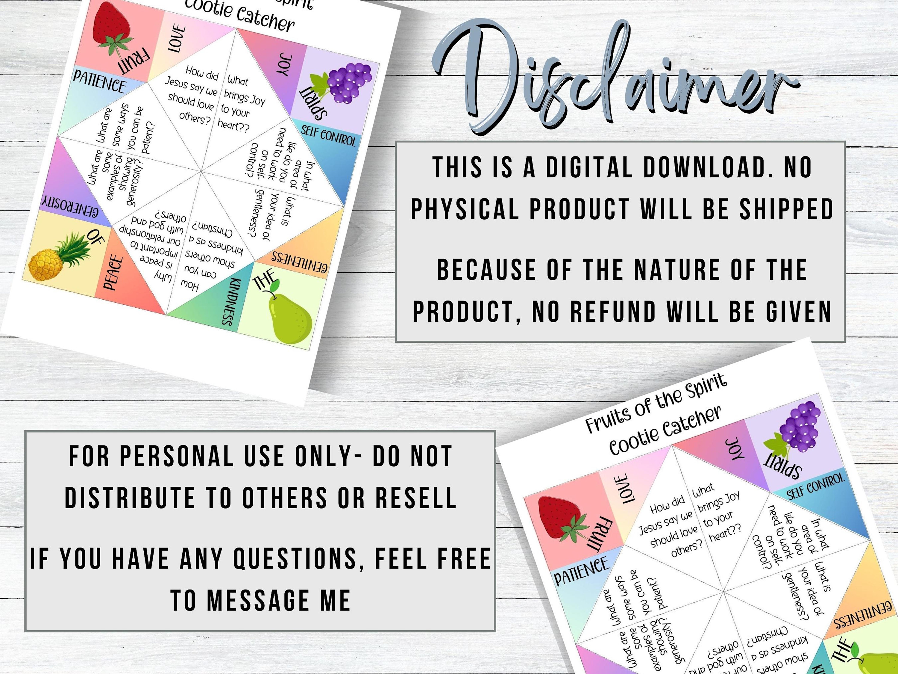 Fruit of the Spirit Cootie Catcher Sunday School Bible Activity ...