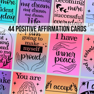 Printable Daily Positive Affirmation Cards for Self Love Healing ...