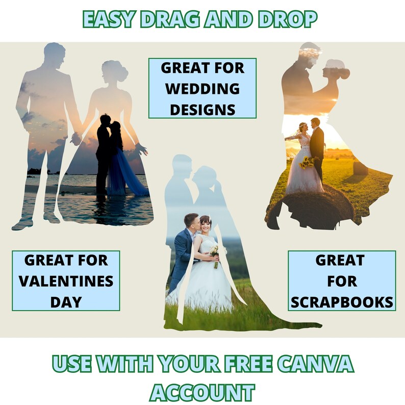 Couple Canva Frames: Love, Wedding, Valentine's Day (digital Download ...