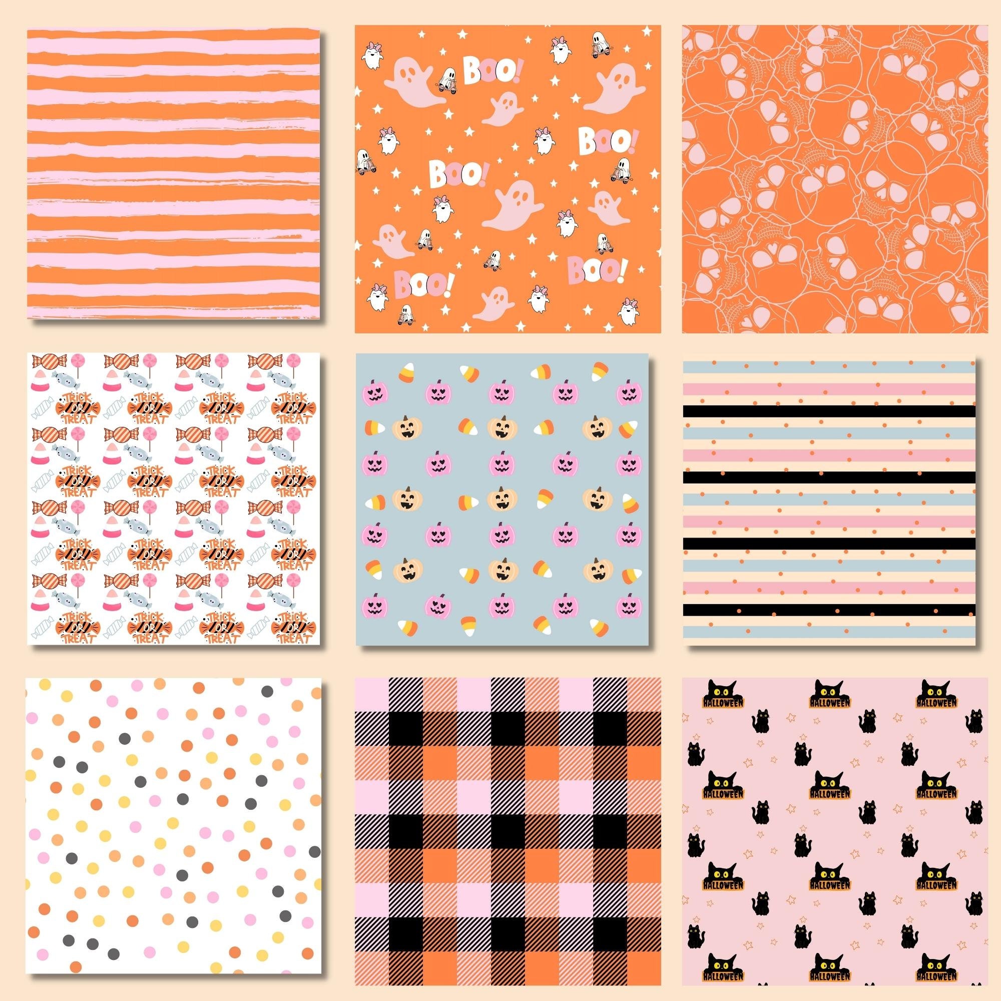Pastel Halloween Digital Paper Pack, Seamless Patterns (PDF) - Etsy
