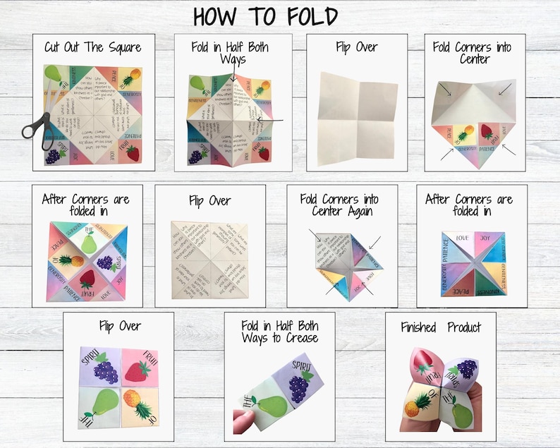 Fruit of the Spirit Cootie Catcher Sunday School Bible Activity ...