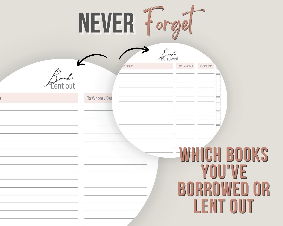 Reading Log Printable Journal, Book Review Journal, Bookshelf Book ...