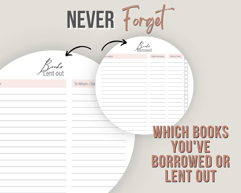 Reading Log Printable Journal, Book Review Journal, Bookshelf Book ...