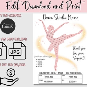Dance Fundraiser Editable Canva Template, Dance Team Fundraiser ...