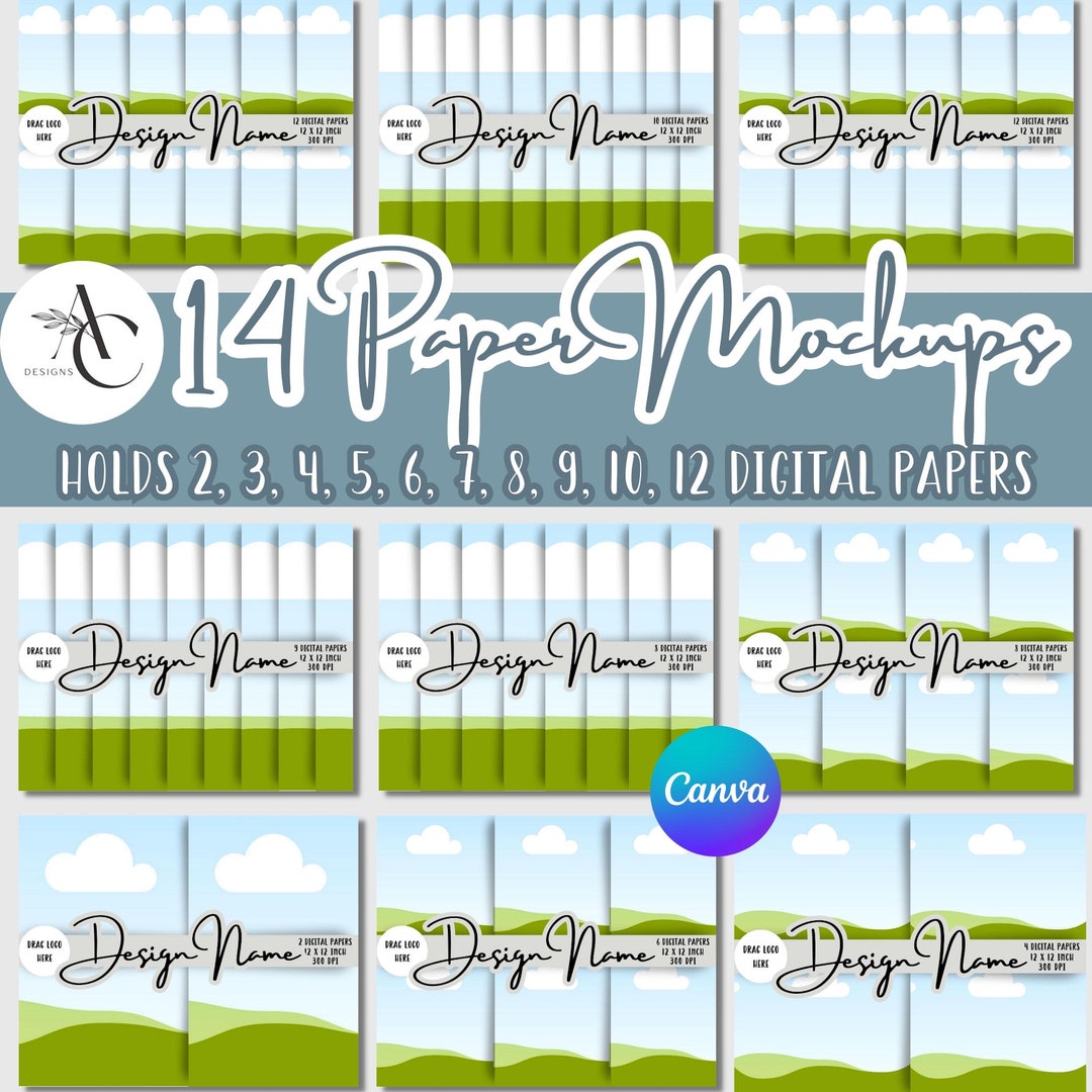 Digital Paper Mockup Editable Template, Etsy Listing Mockup Bundle ...