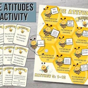 Beatitudes Matching Game: Homeschool Bible Study (printable Flashcards ...