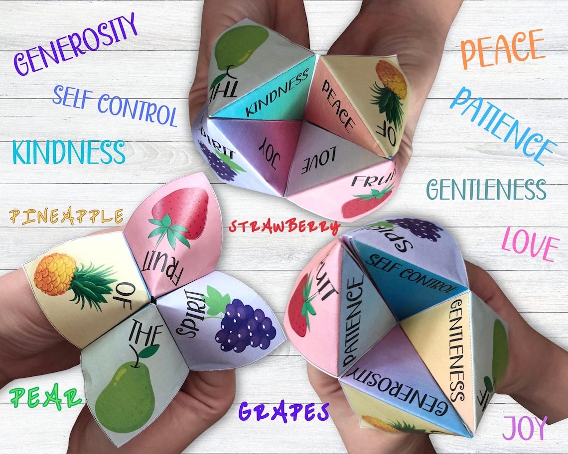 Fruit of the Spirit Cootie Catcher Sunday School Bible - Etsy UK