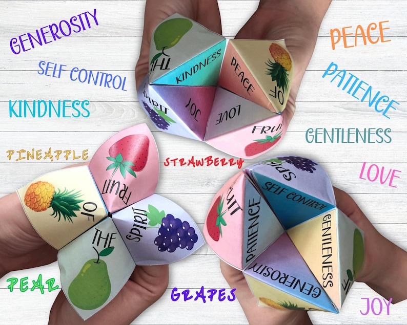 Fruit of the Spirit Cootie Catcher Sunday School Bible Activity ...