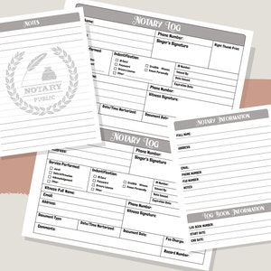 Printable Notary Log Journal for Notary Public , Notary Record Book ...