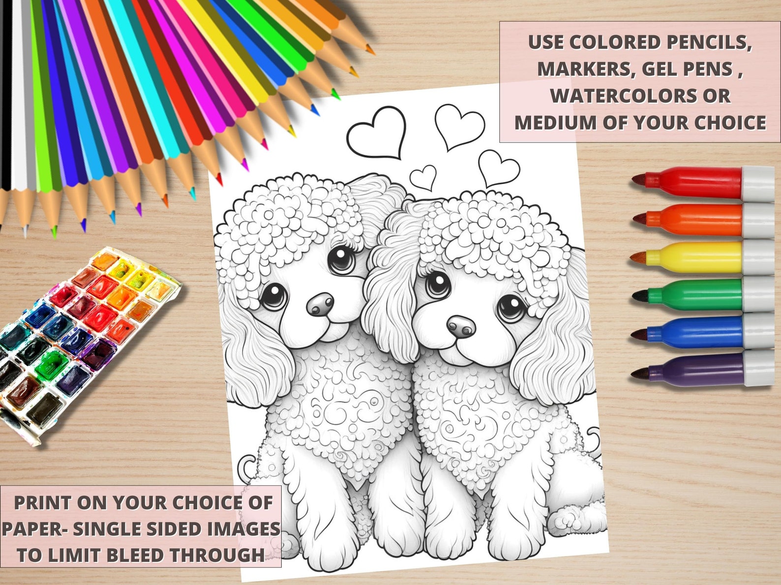 Cute Dogs Printable Coloring Book Grayscale Coloring Book - Etsy