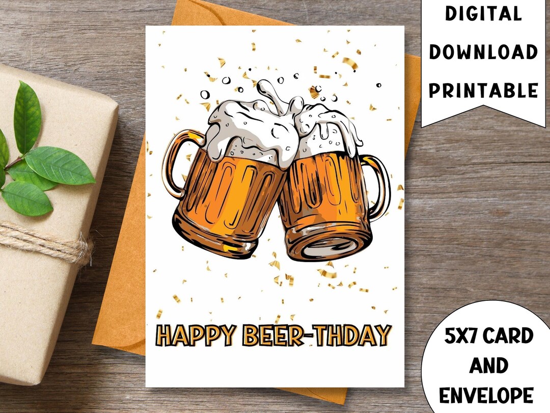 Printable Birthday Card, Funny Printable Card With Printable Envelope ...