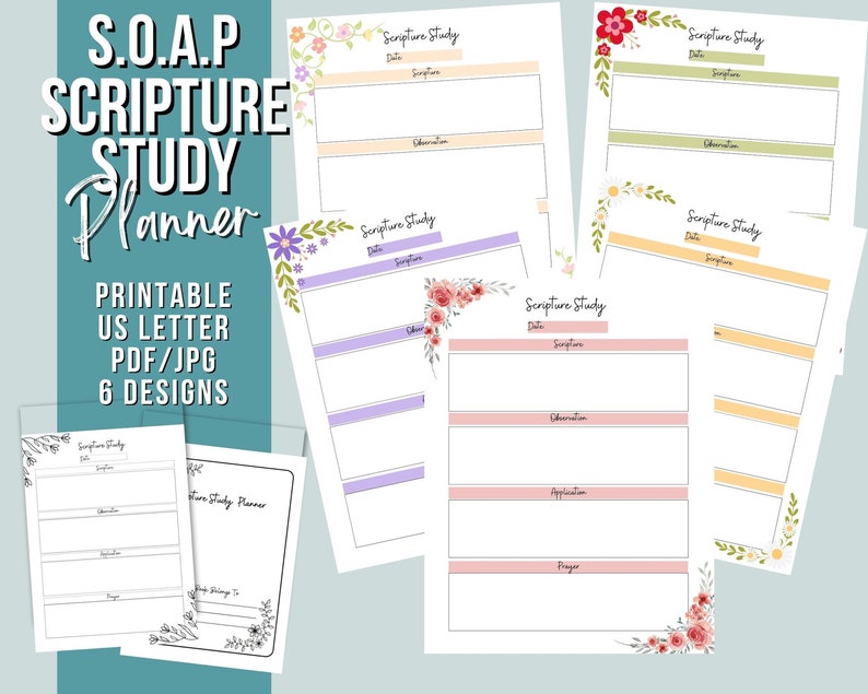 SOAP Notes Bible Study Printable Journal, SOAP Template Scripture ...