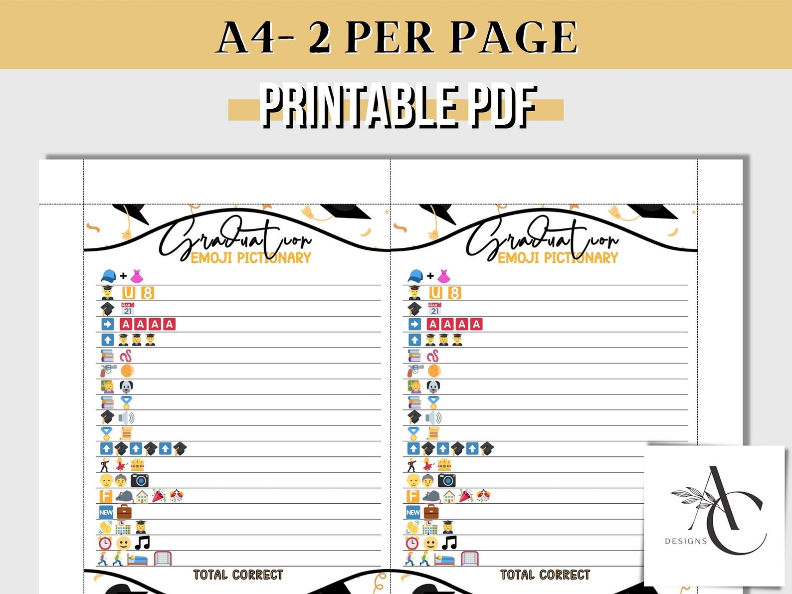 Emoji Pictionary Grad Party Printable Games, Graduation Party Emoji ...