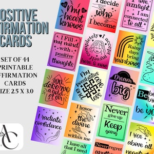 Printable Daily Positive Affirmation Cards for Self Love Healing ...