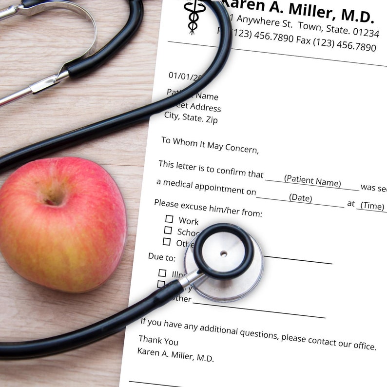 Doctors Excuse Note For Work Medical Excuse Printable Note School
