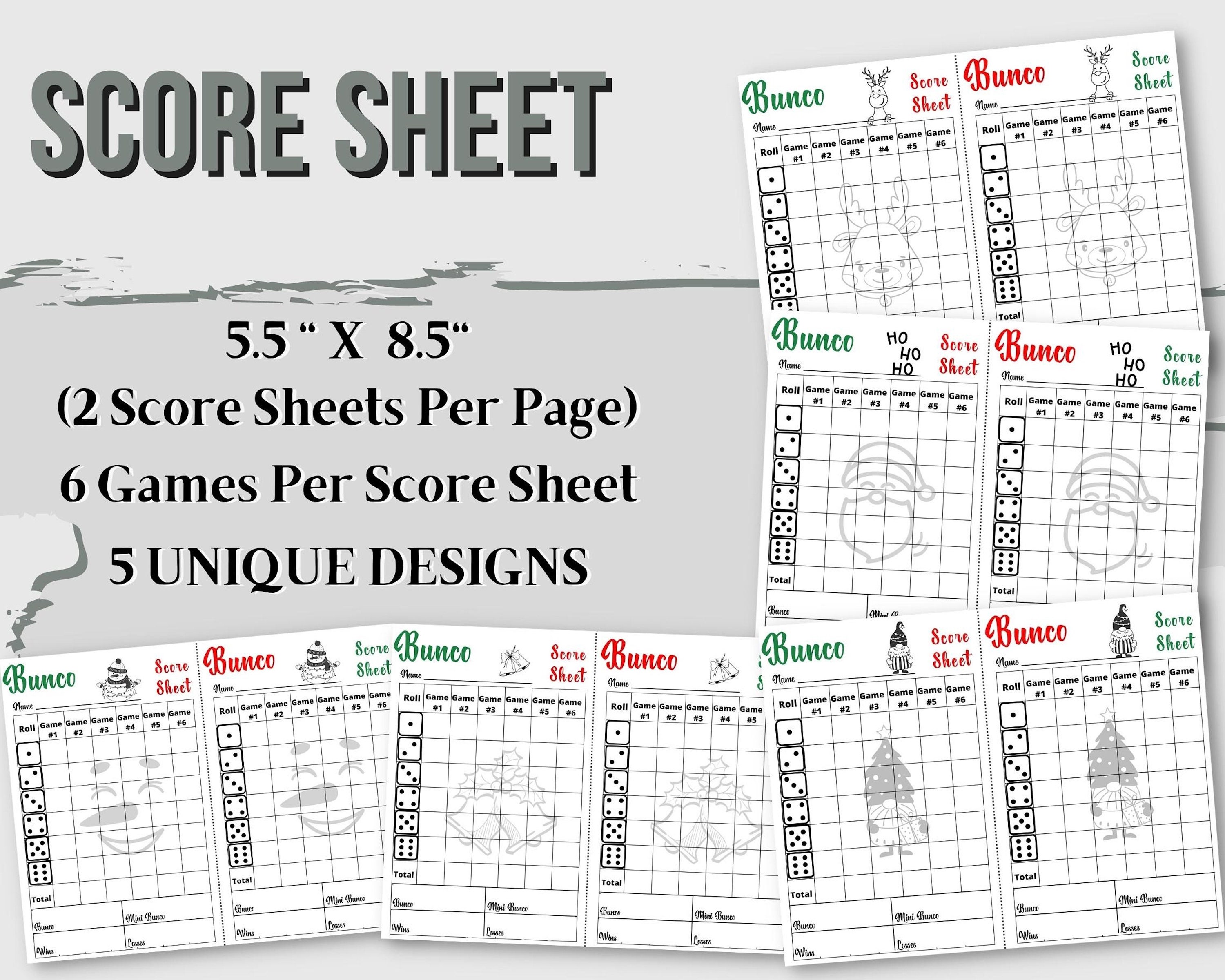 Bunco Score Sheet, Bunco Tally Sheet, Bunco Printables, Bunco Bundle ...