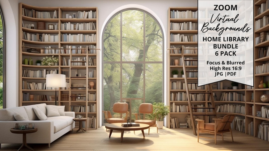 Home Library Zoom Backgrounds: Professional Virtual Backdrops (PDF) - Etsy