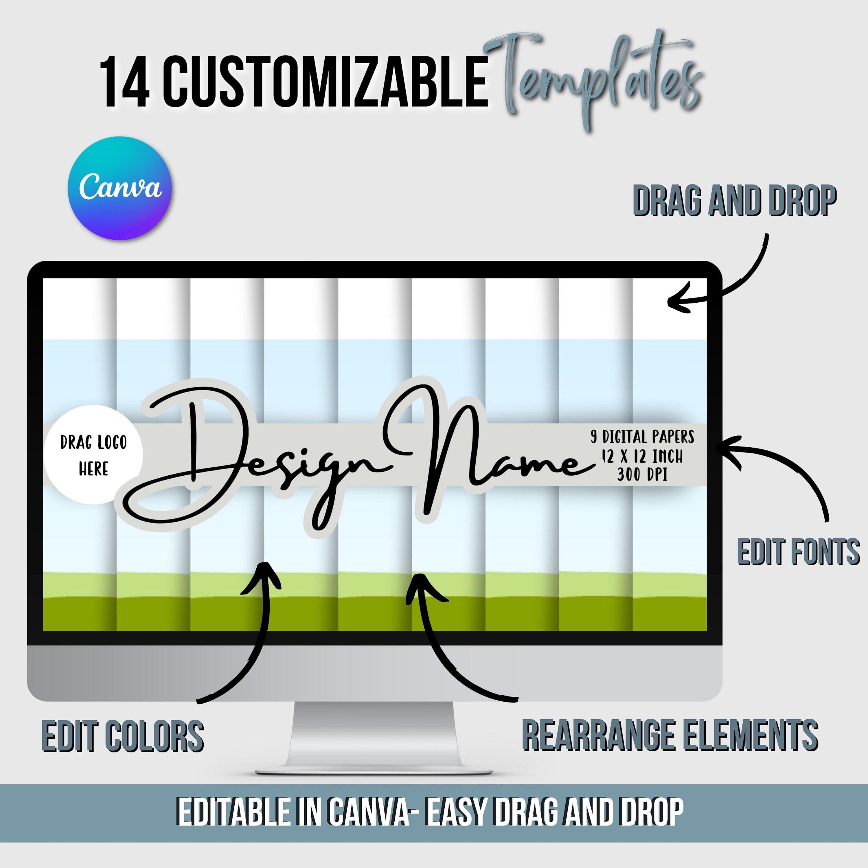 Digital Paper Mockup Template: Canva Editable Etsy Listing (digital ...