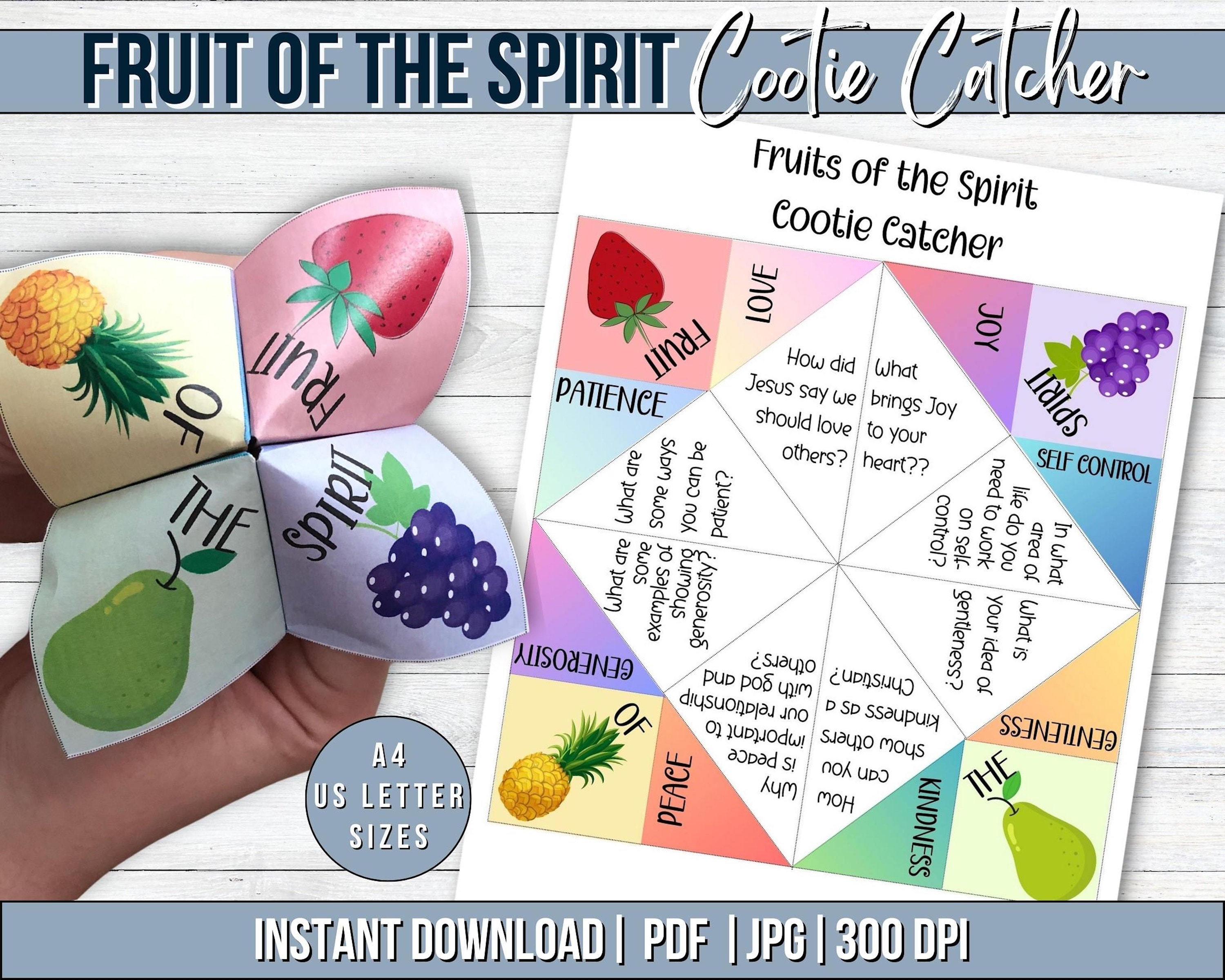Fruit of the Spirit Cootie Catcher: Sunday School Bible Game (PDF) - Etsy