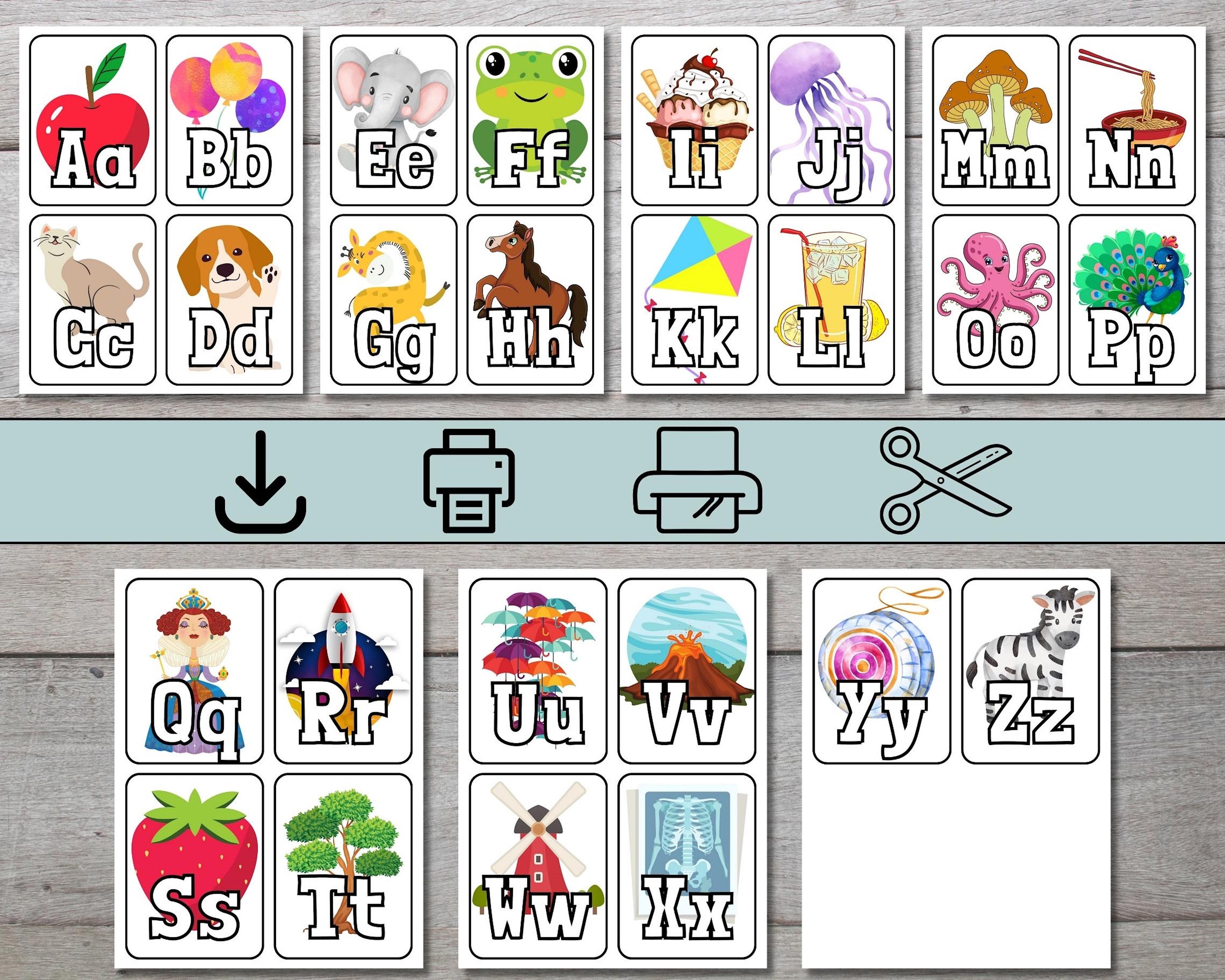 ABC Printable Flashcards, Montessori Printable Flash Cards, Homeschool ...