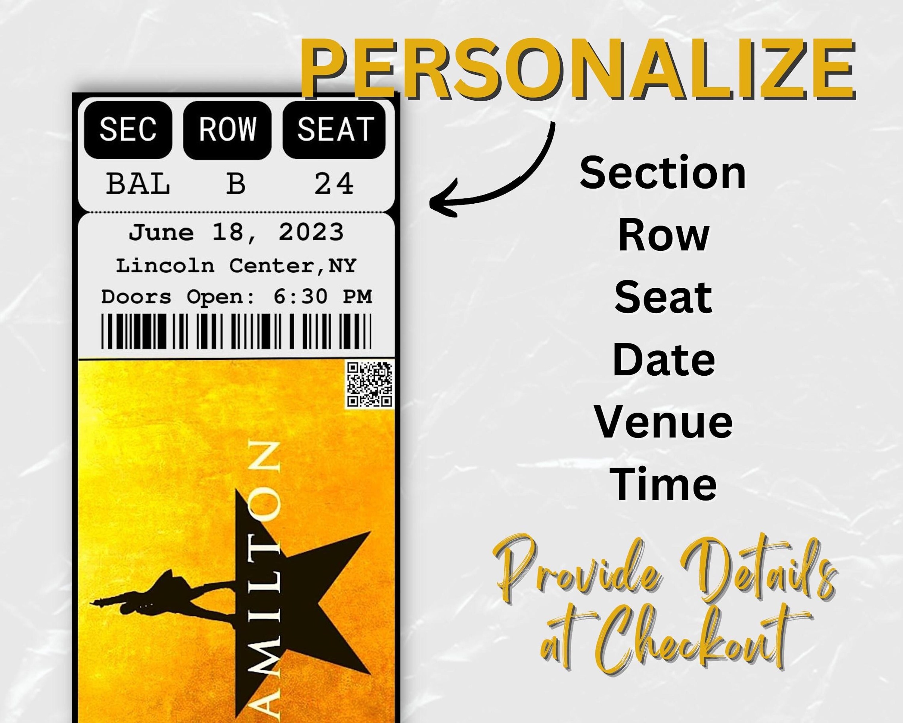 Personalized Theatre Ticket Event Ticket Surprise Voucher Musical ...