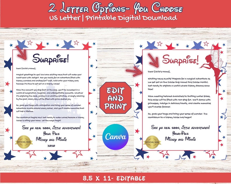 Disney Cruise Trip Reveal Bundle, Scavenger Hunt, Editable Tickets ...