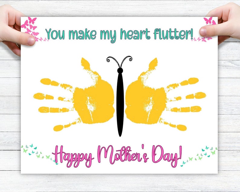 Mothers Day Handprint Craft Printable Card, DIY Mothers Day Gift ...