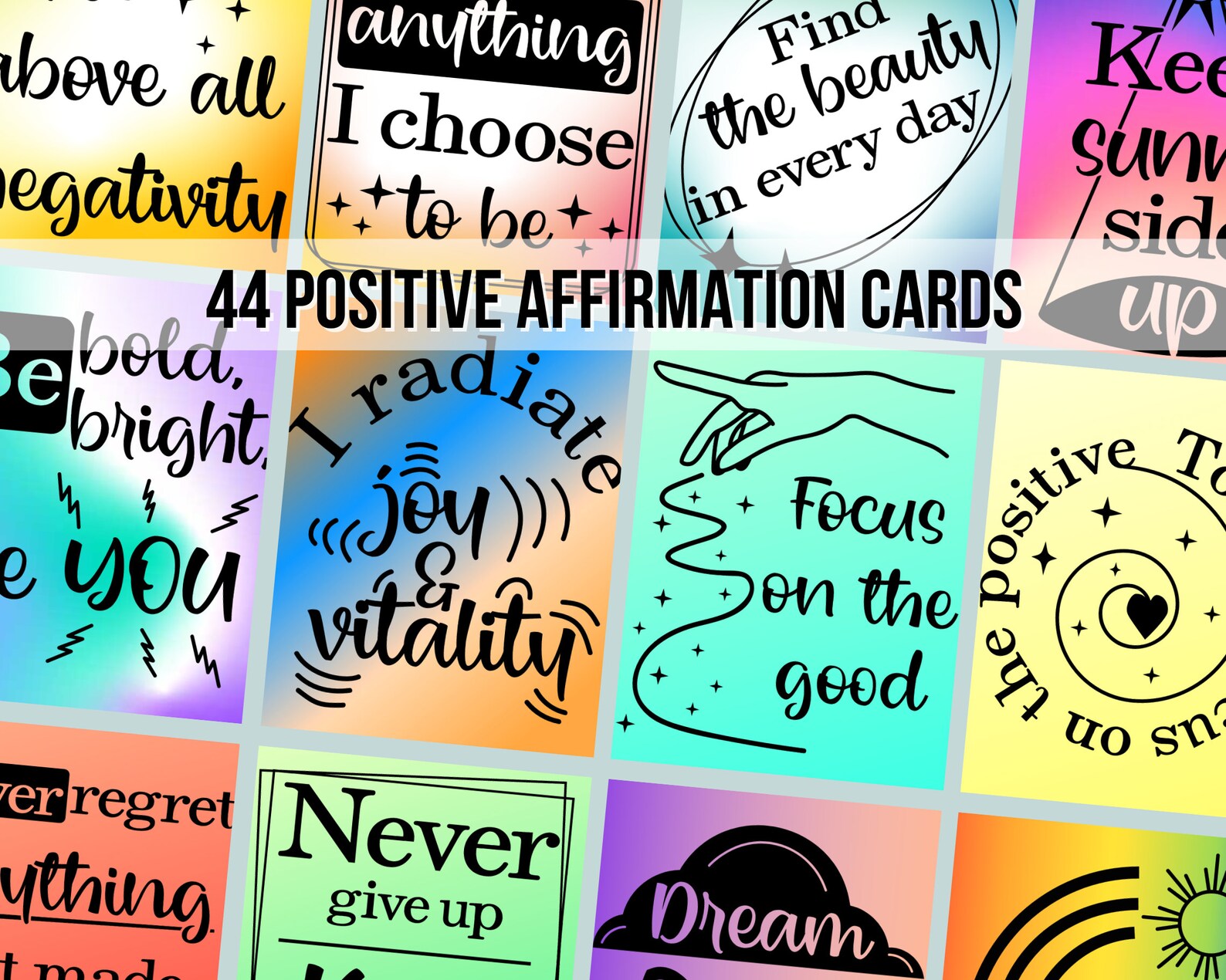Printable Daily Positive Affirmation Cards for Self Love Healing ...