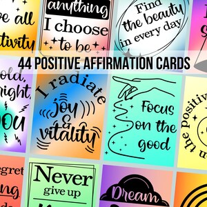 Printable Daily Positive Affirmation Cards for Self Love Healing ...