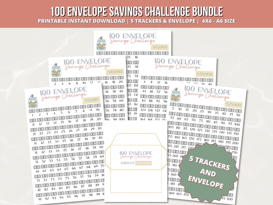 100 Envelopes Savings Challenge, 5k Savings Challenge, Money Savings ...