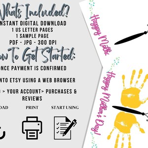 Mothers Day Handprint Craft Printable Card, DIY Mothers Day Gift ...