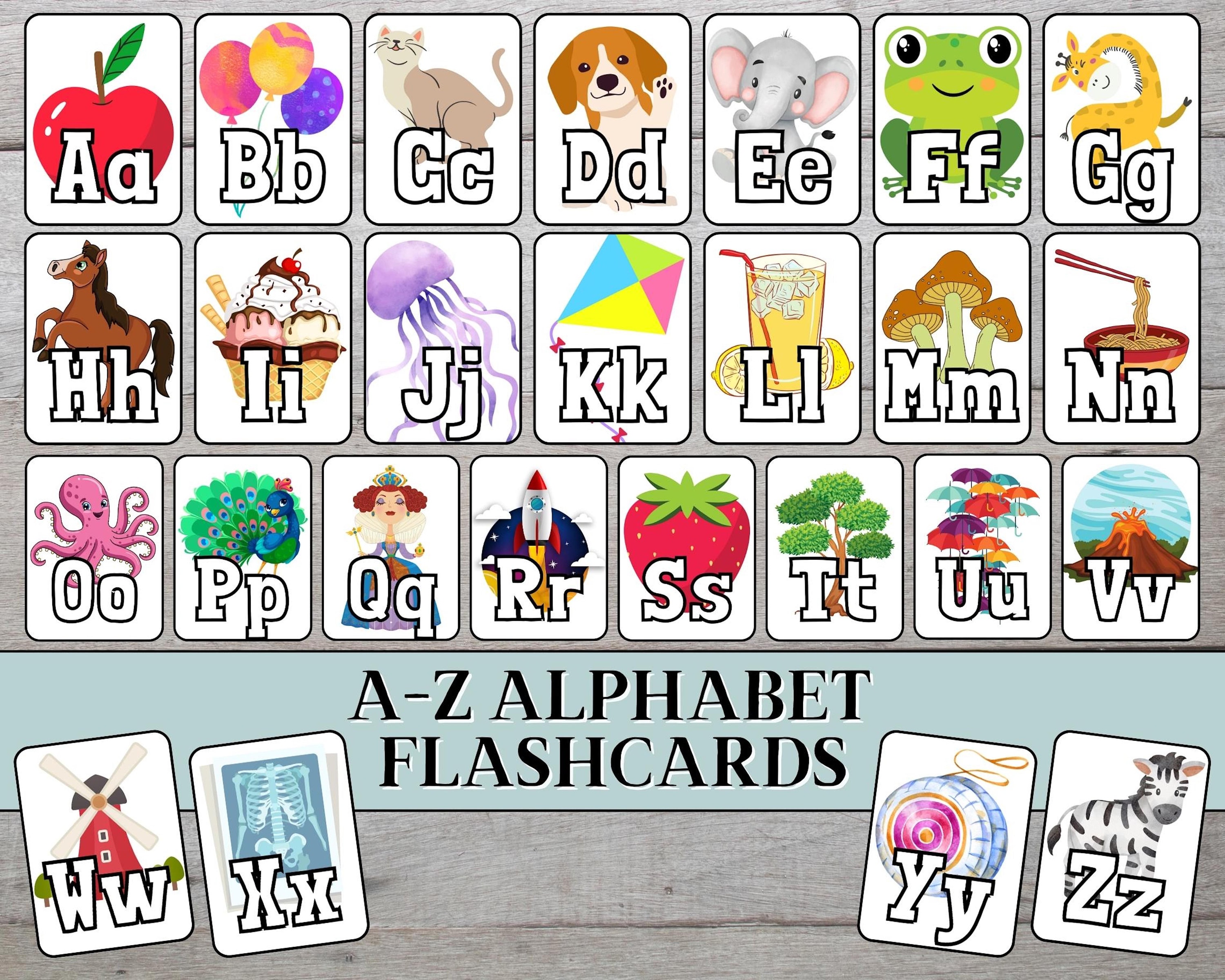 ABC Printable Flashcards, Montessori Printable Flash Cards, Homeschool ...