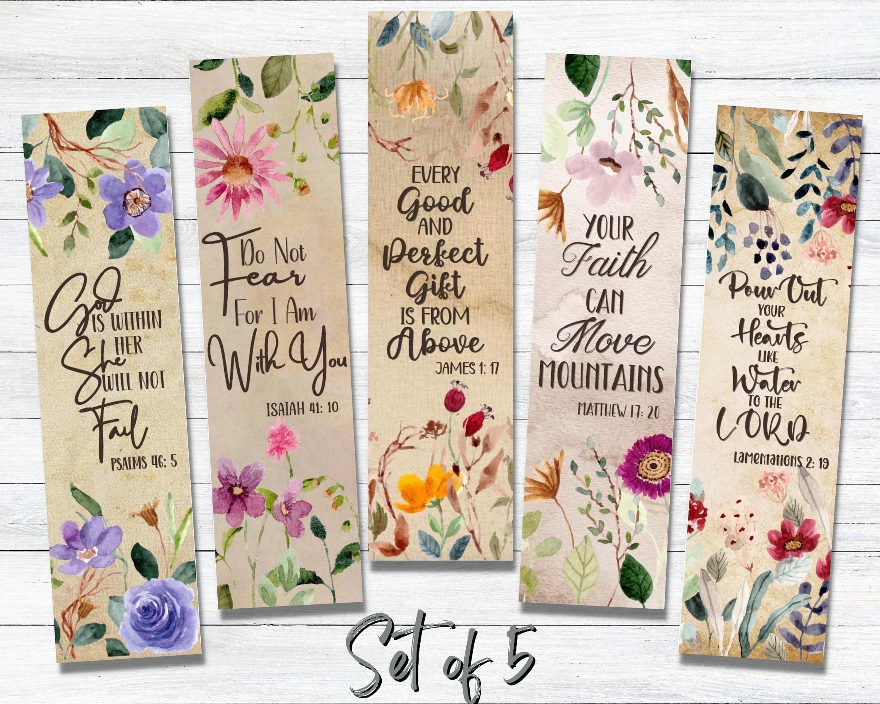 Bible Verse Printable Bookmarks, Bible Bookmark Set, Custom Bookmark ...
