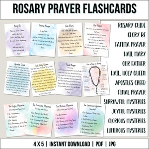 How to Pray the Rosary Guide: Catholic Prayer Cards (PDF Download) - Etsy
