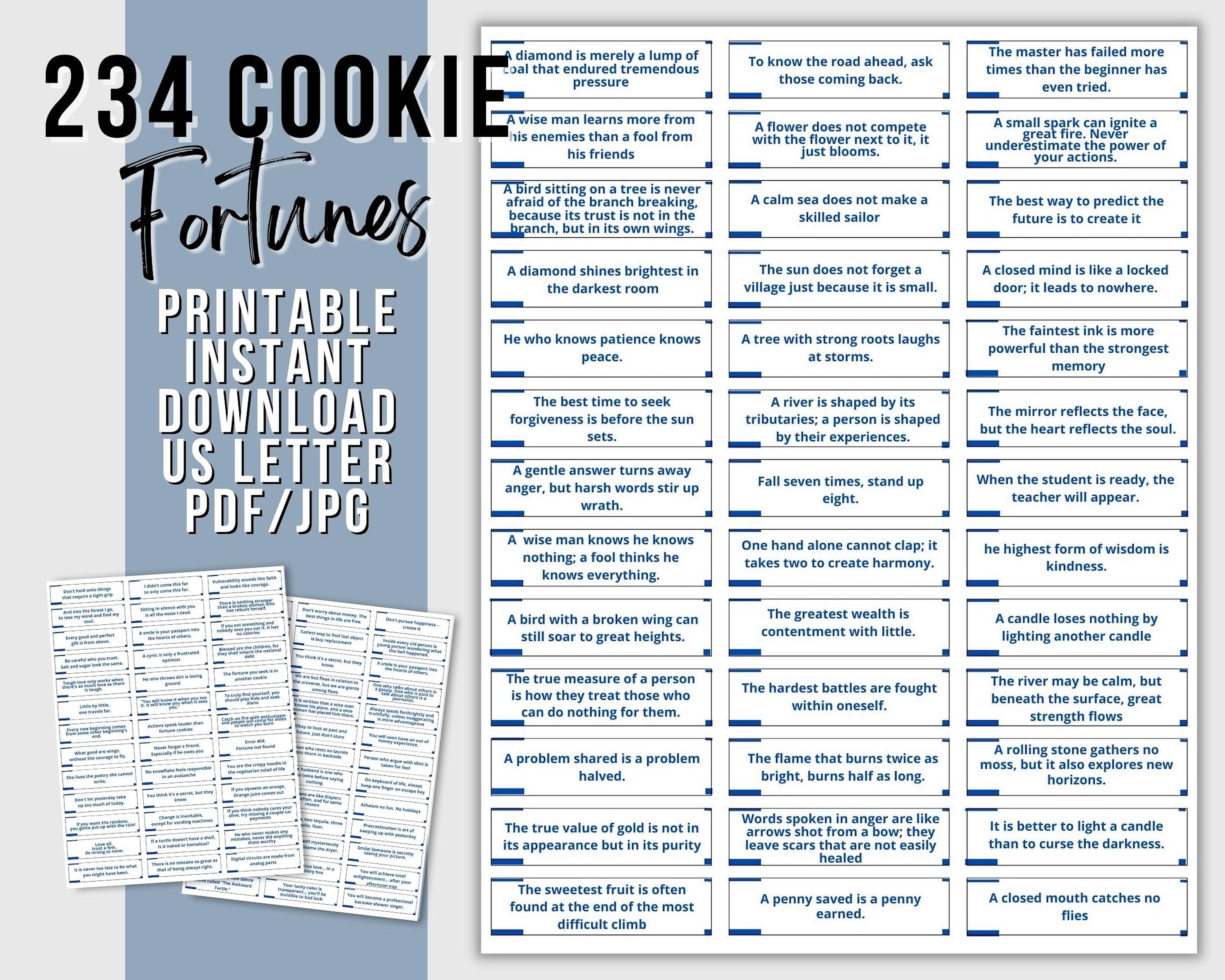 Printable Fortunes For DIY Fortune Cookie Custom Party Favors Chinese printable-fortunes-for-diy-fortune-cookie-custom-party-favors-chinese