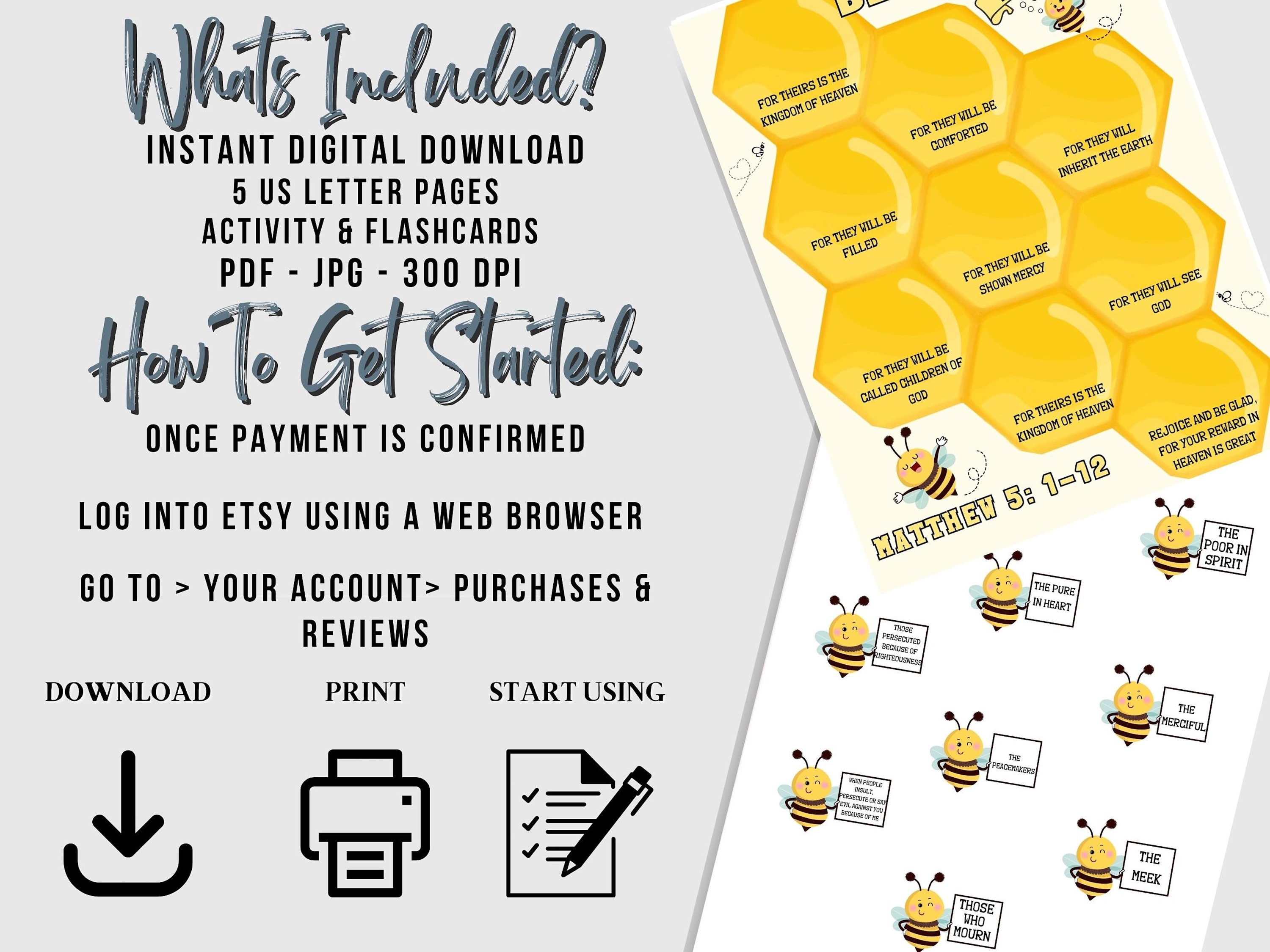 The Beatitudes Matching Game & Printable Flashcards - Etsy Canada