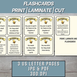 The Beatitudes Matching Game & Printable Flashcards, Homeschool ...