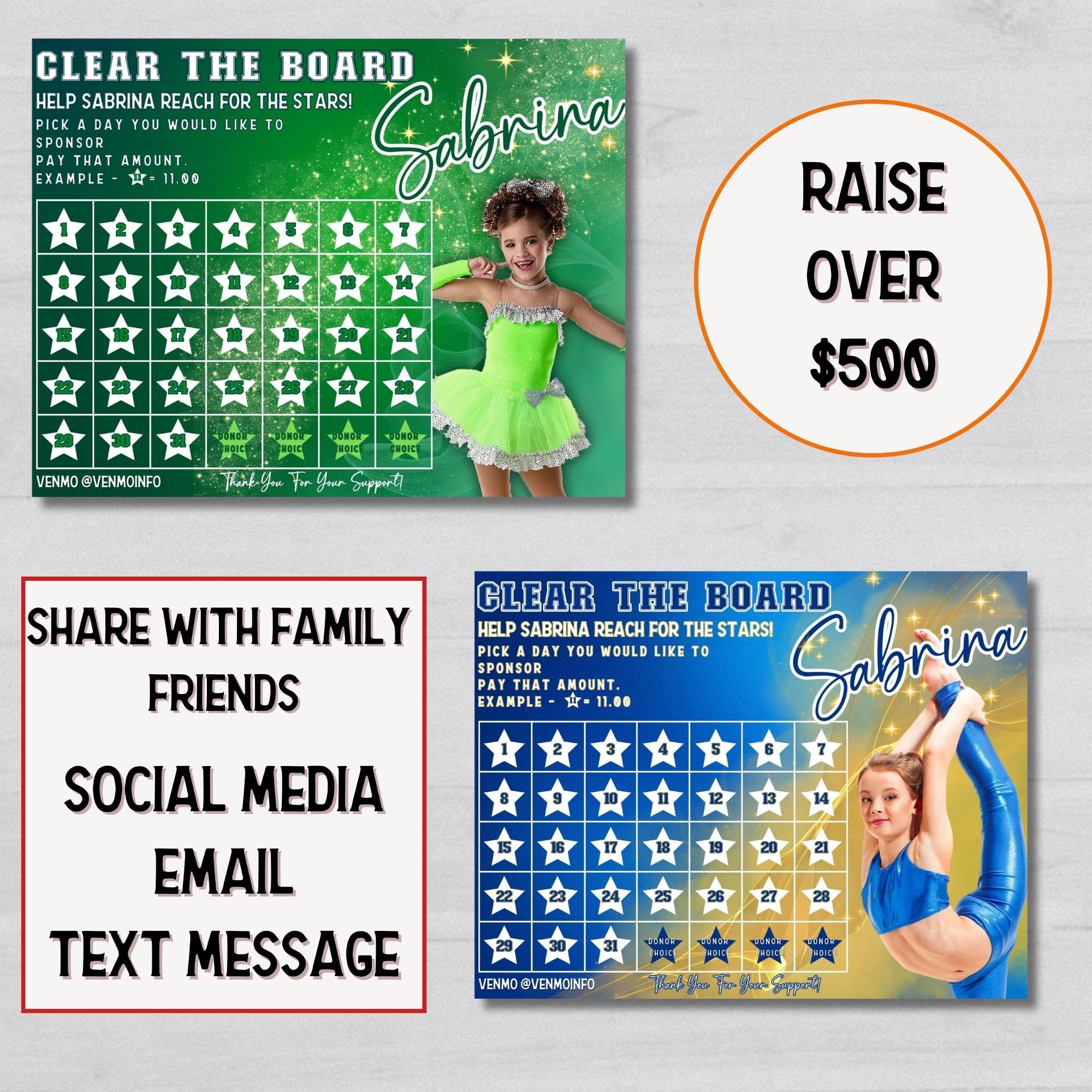 Dance Fundraiser Template: Clear the Board, Sponsor a Dancer (canva ...