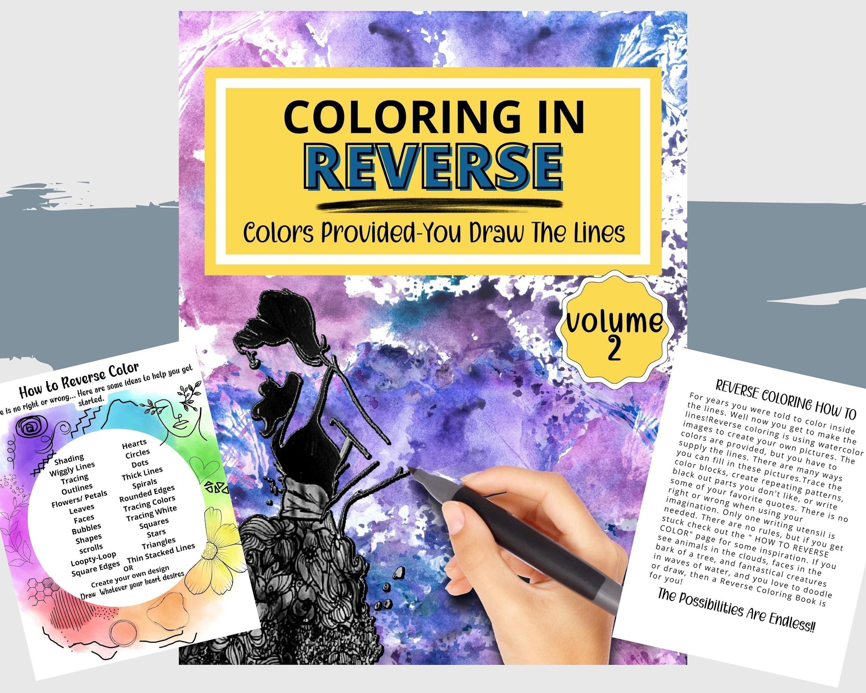 Reverse Coloring Tracing Activity, Backwards Coloring, Anxiety Relief ...