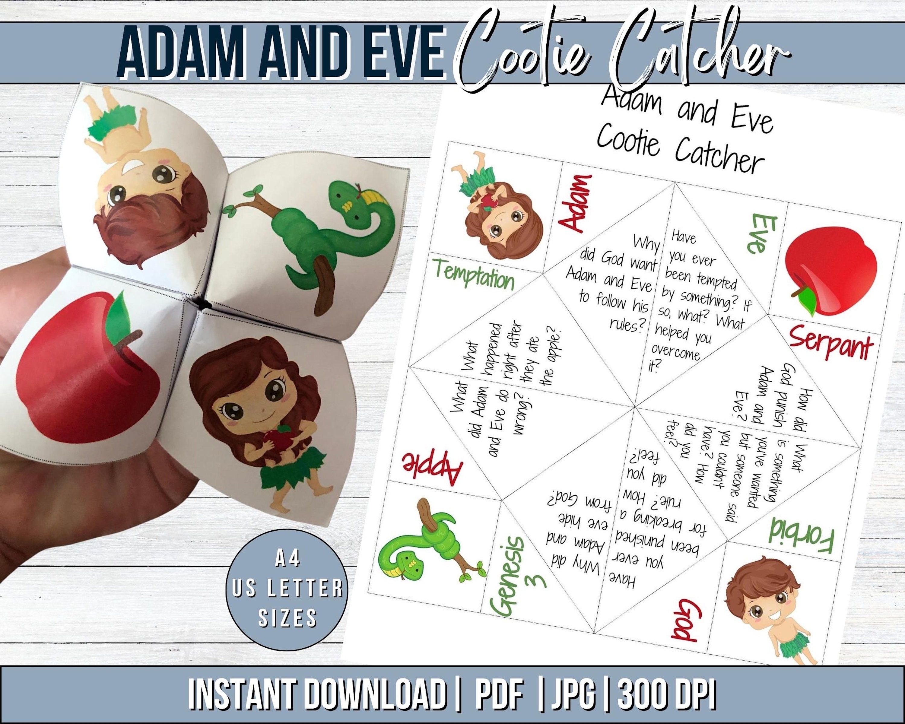 Adam and Eve Cootie Catcher: Bible Story Paper Craft (PDF) - Etsy
