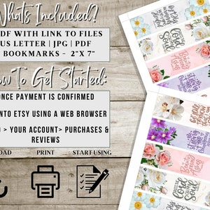 Floral Bible Verse Bookmarks: Scripture Watercolor Set (digital ...