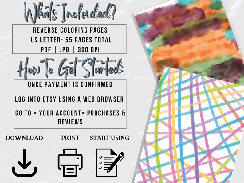 Reverse Coloring Tracing Activity, Backwards Coloring, Anxiety Relief ...