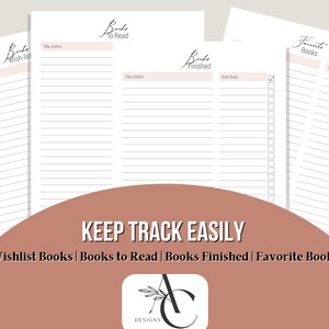 Reading Log Printable Journal, Book Review Journal, Bookshelf Book ...