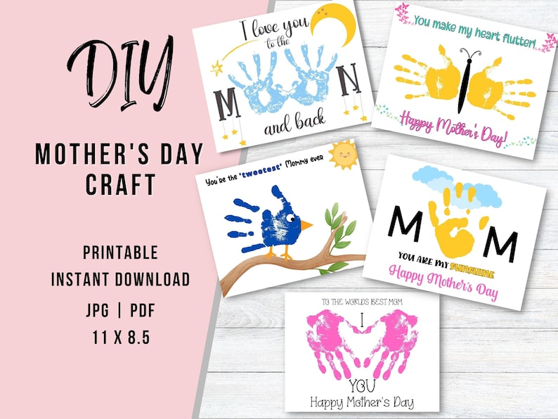 Mother's Day Handprint Art: Keepsake Card (PDF) - Etsy