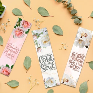 Floral Bible Verse Bookmarks: Scripture Watercolor Set (digital ...