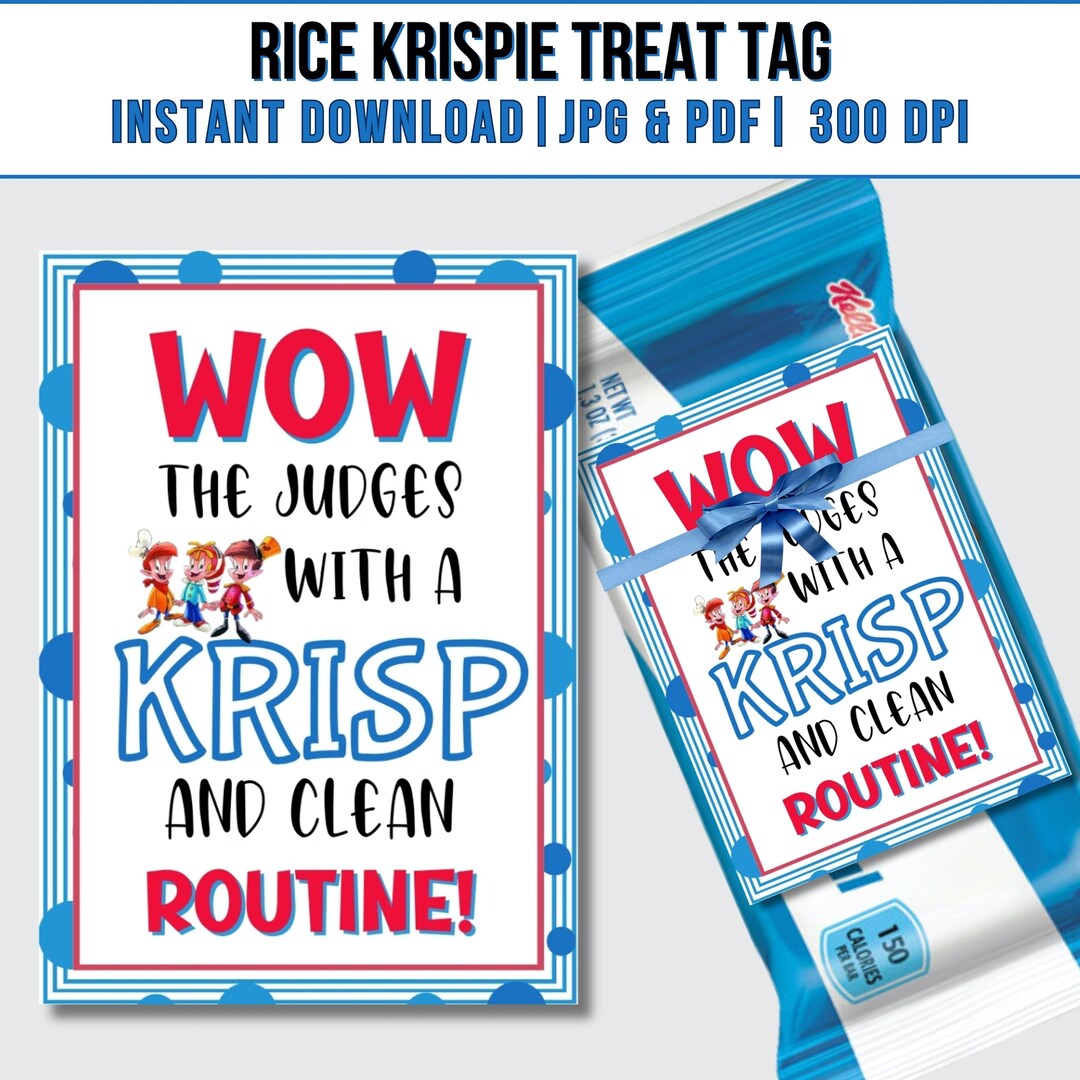 Cheer & Dance Team Rice Krispie Treat Tag: Good Luck Candy Gram (PDF ...