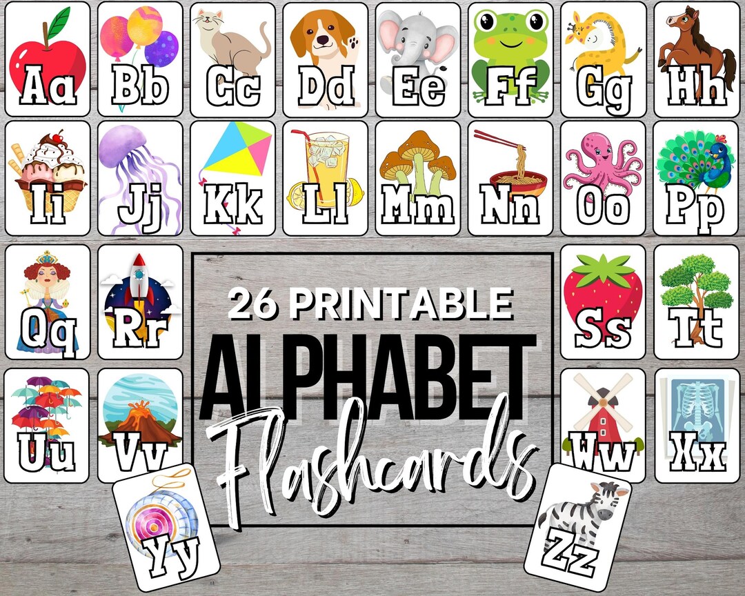 ABC Printable Flashcards, Montessori Printable Flash Cards, Homeschool ...