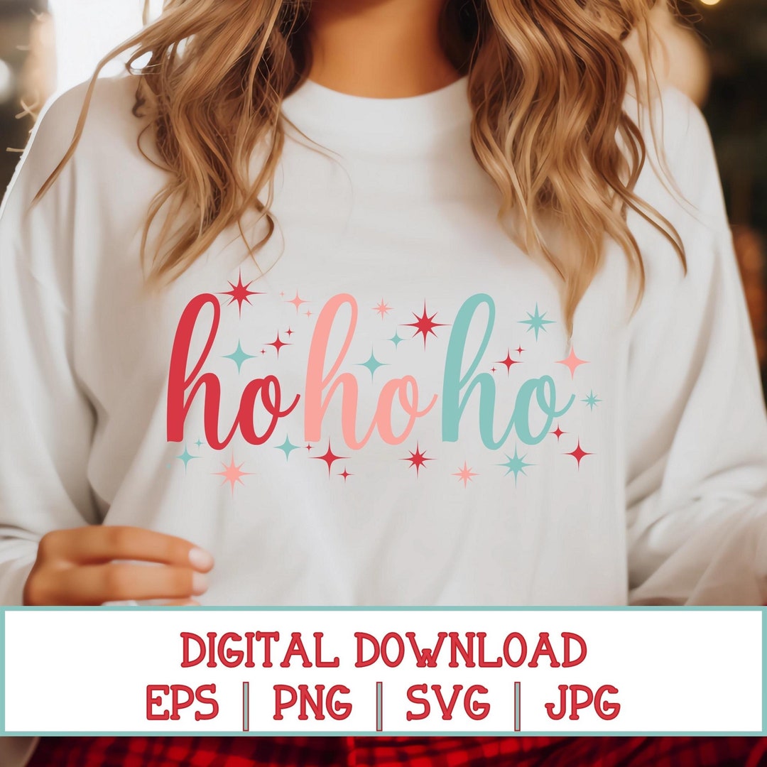 Retro Christmas SVG, Hohoho SVG, Hohoho Clipart, Sublimation Designs ...